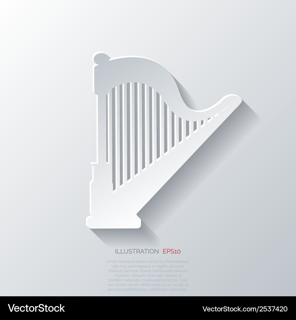 Harp icon msic instruments Royalty Free Vector Image