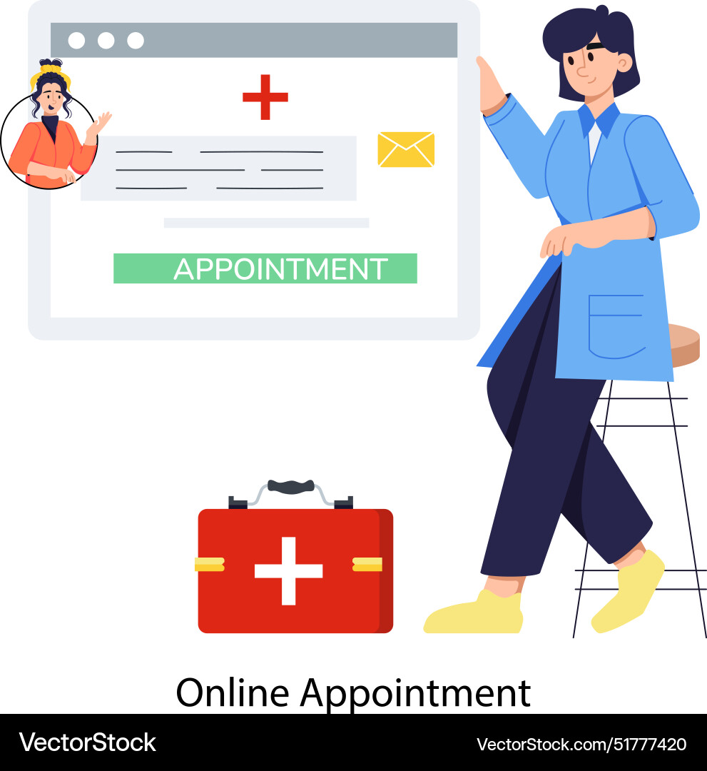 Online appointment Royalty Free Vector Image - VectorStock