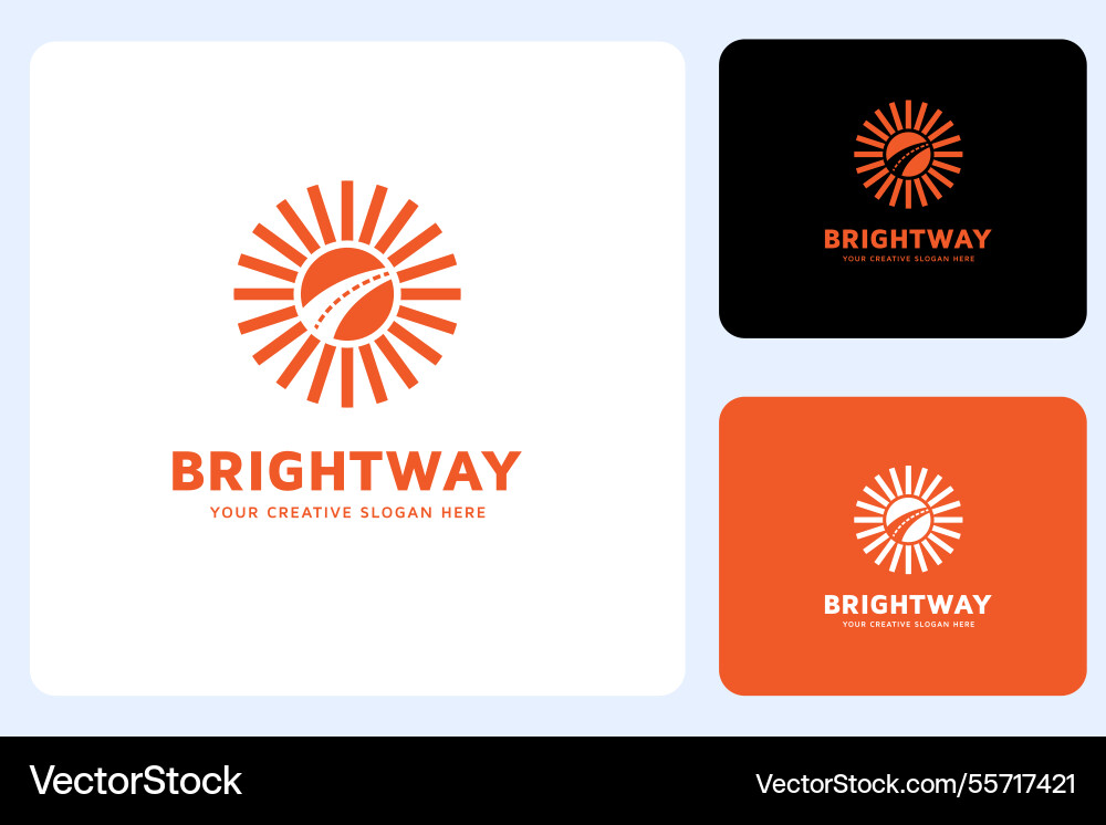 Bright way logo design template Royalty Free Vector Image