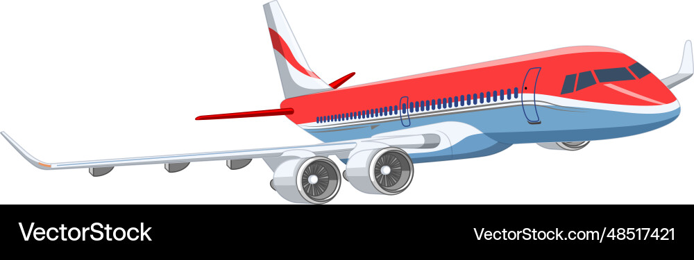 Commercial airline airplane flying Royalty Free Vector Image