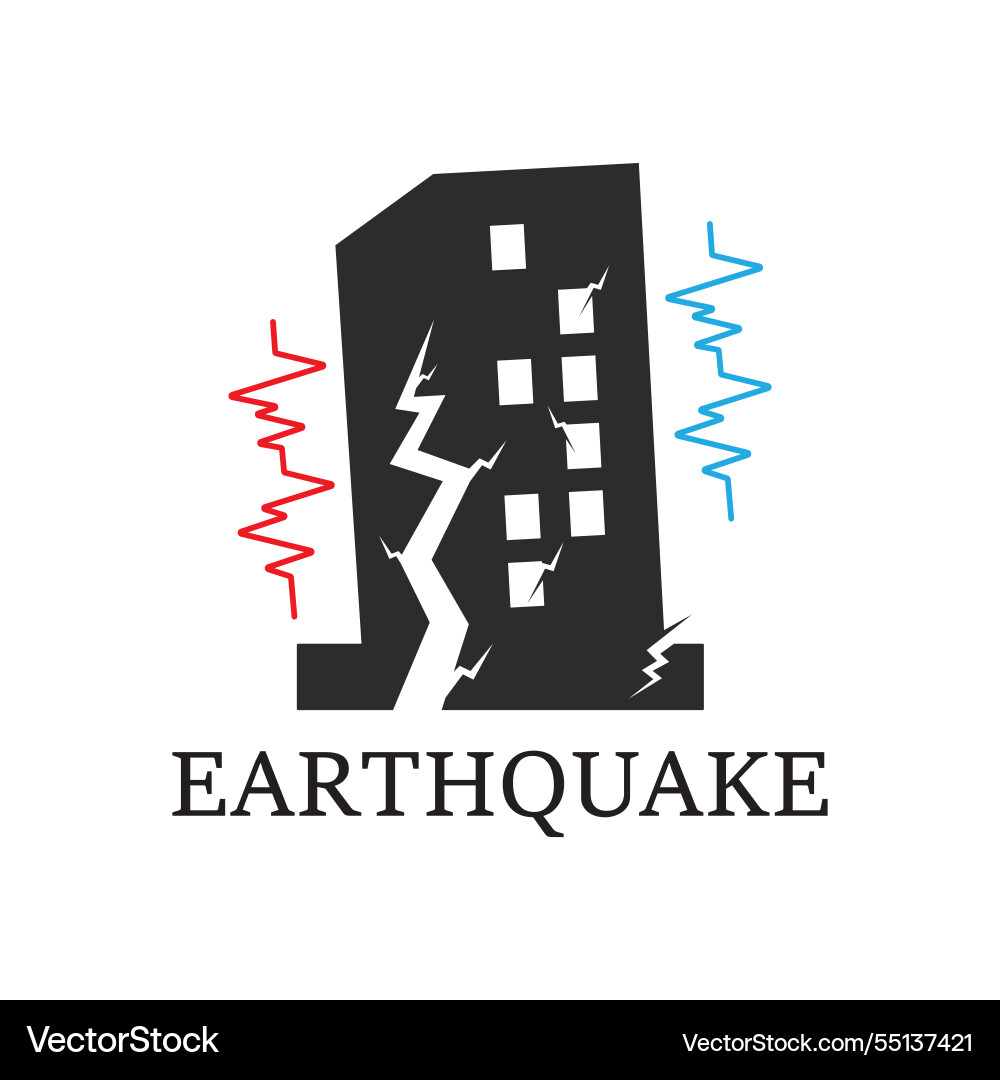 Earthquake logo icon design Royalty Free Vector Image