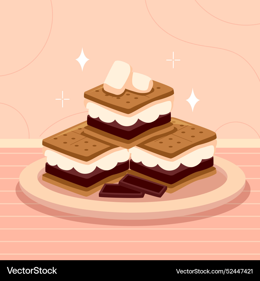 Flat design sweet smore Royalty Free Vector Image