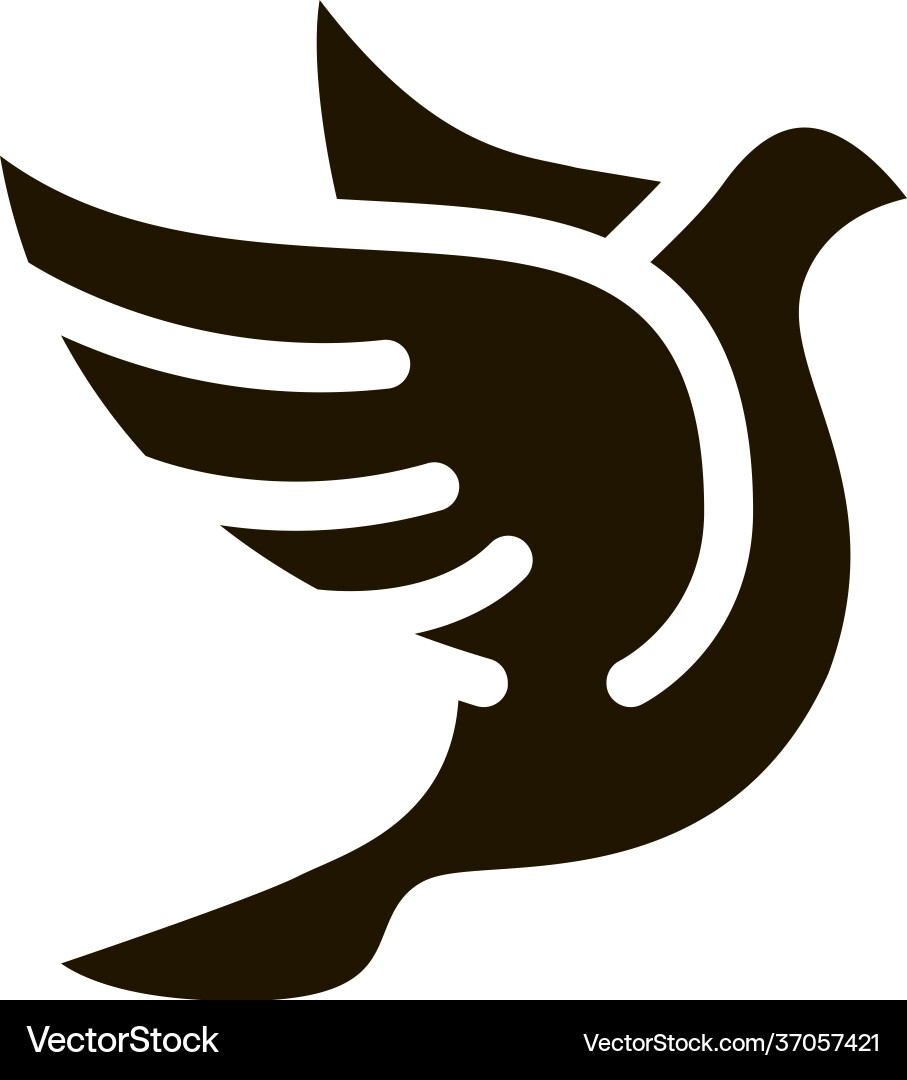 Flying pigeon bird sparkling icon Royalty Free Vector Image