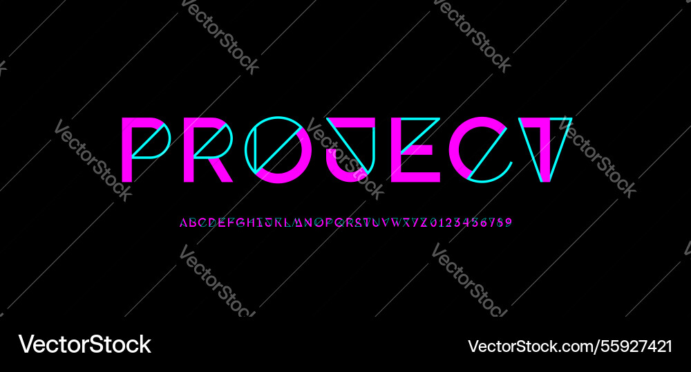 Font alphabet bright neon letters Royalty Free Vector Image