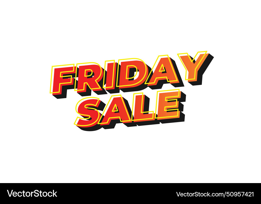 Friday sale text effect in 3d look with eye Vector Image