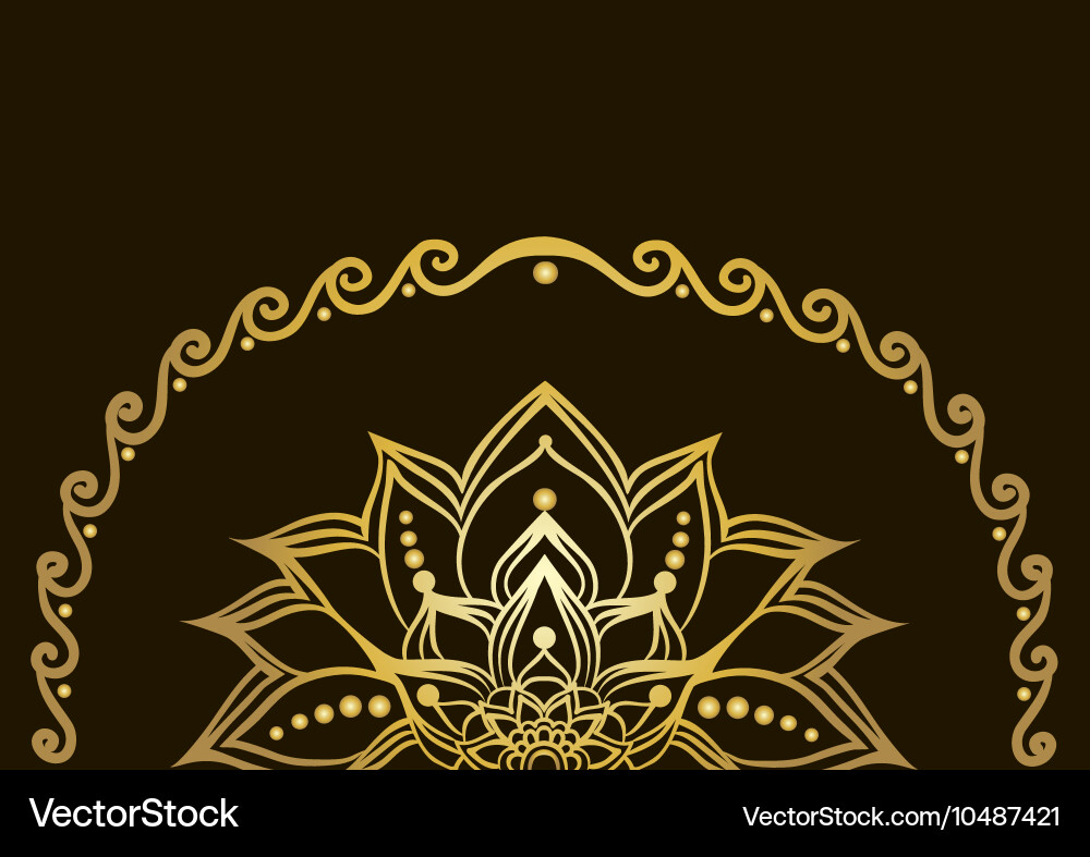 Golden lotus flower Royalty Free Vector Image - VectorStock