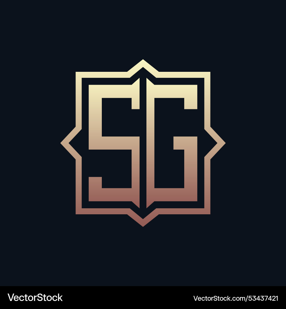 Luxury initial sg monogram logo design elegant Vector Image
