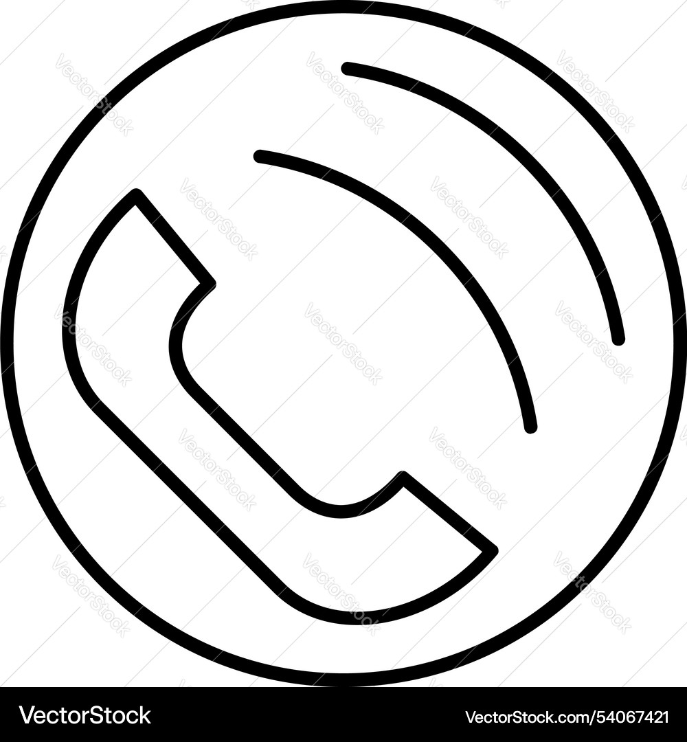 Phone call line icon design Royalty Free Vector Image