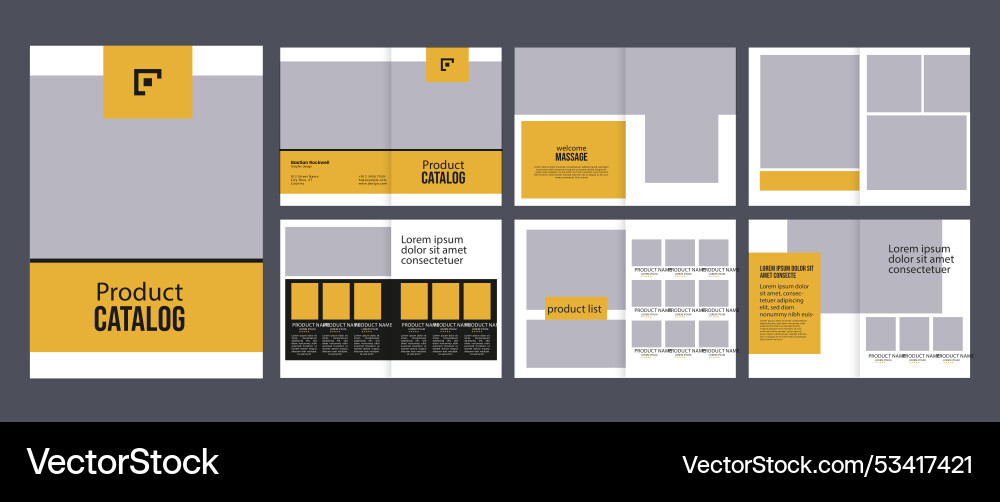 Product catalog brochure layout design Royalty Free Vector