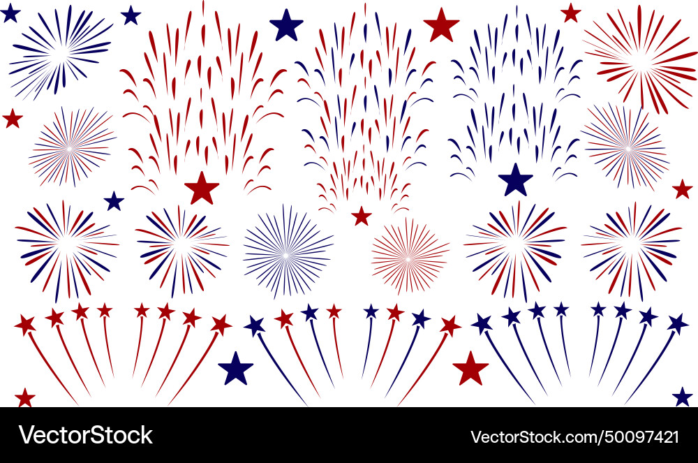 Set of fireworks design Royalty Free Vector Image