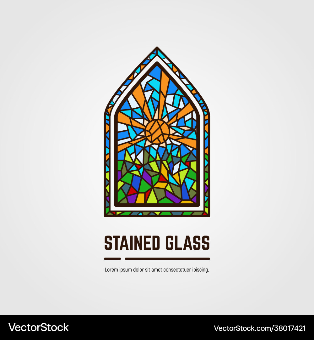 Stained glass line Royalty Free Vector Image - VectorStock