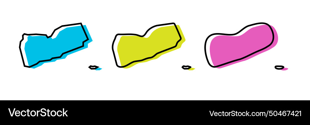 Yemen country map in three levels Royalty Free Vector Image