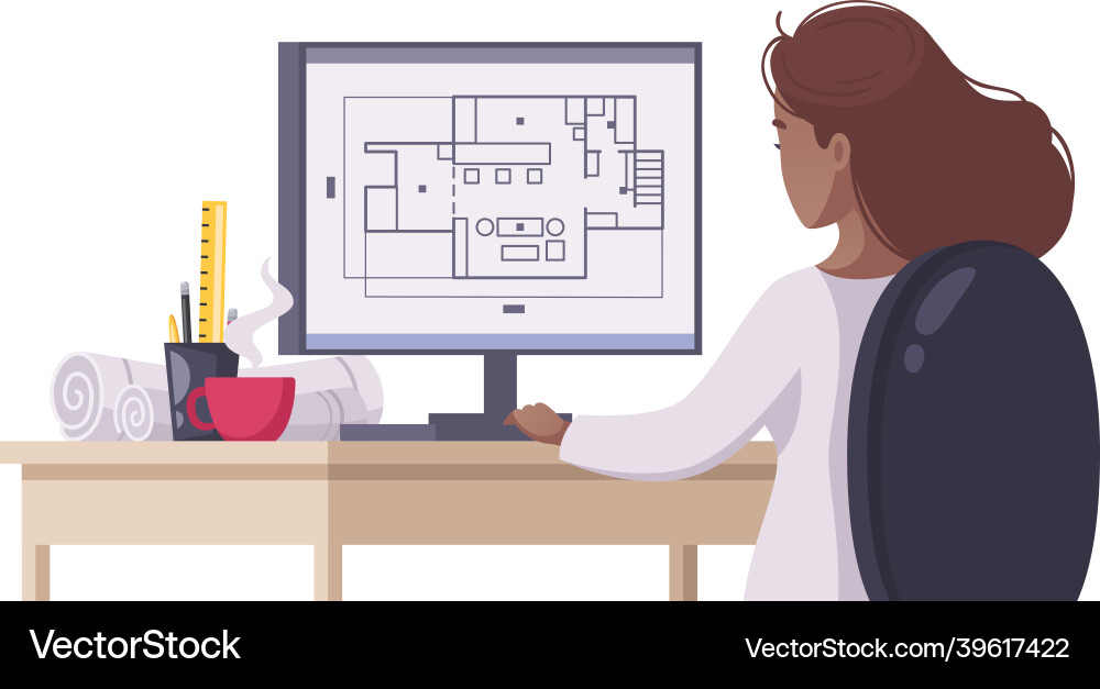 Cartoon architect Royalty Free Vector Image - VectorStock