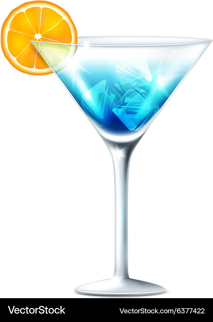 Cocktail blue Royalty Free Vector Image - VectorStock