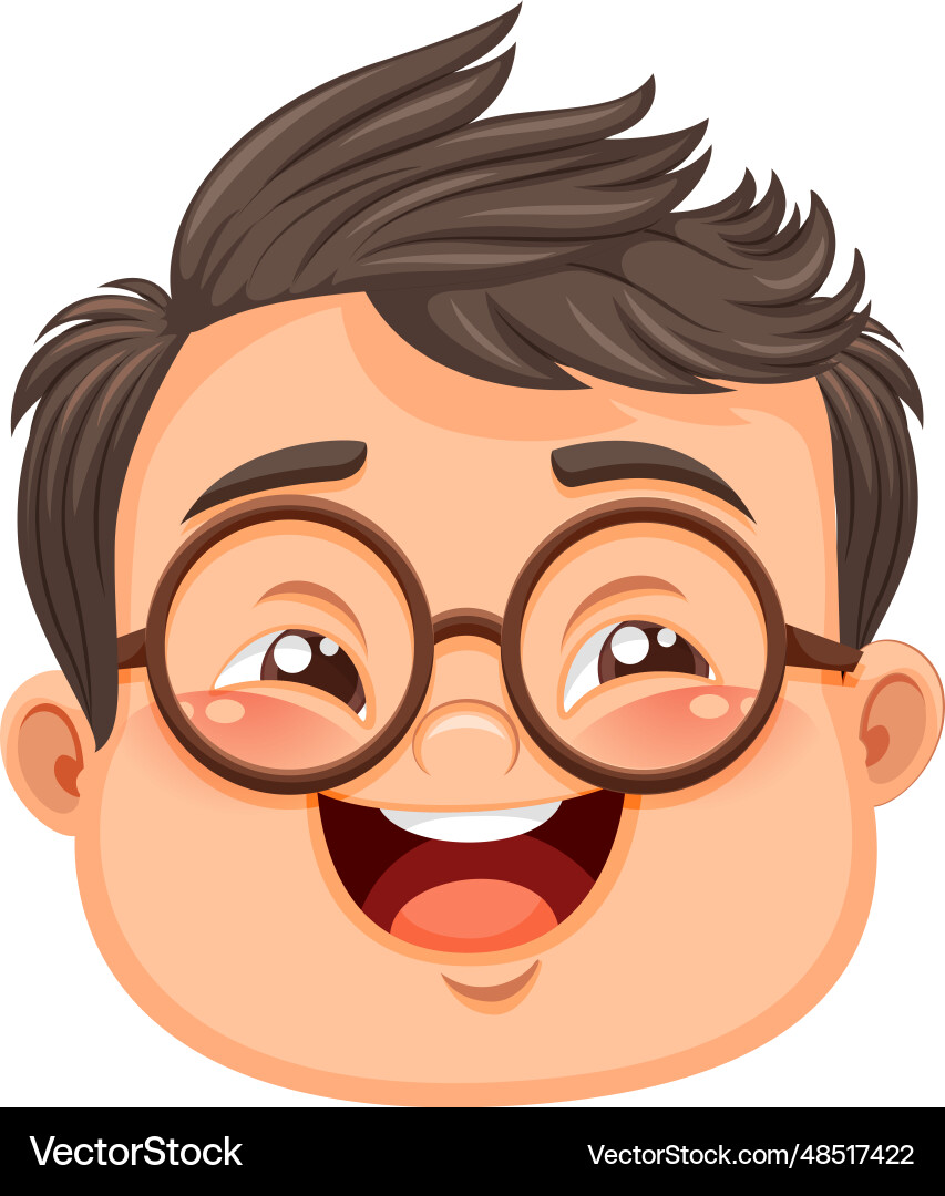 Cute nerdy boy cartoon character Royalty Free Vector Image