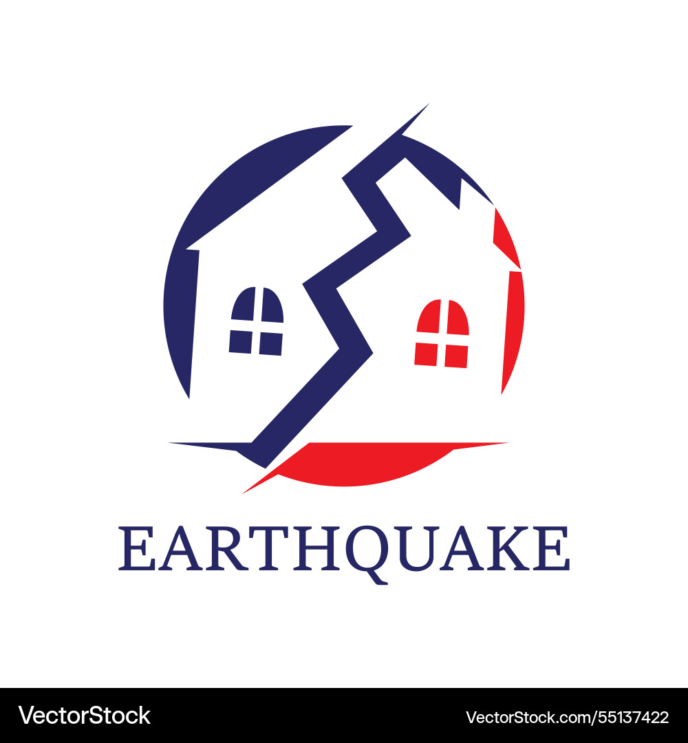 Earthquake logo icon design Royalty Free Vector Image