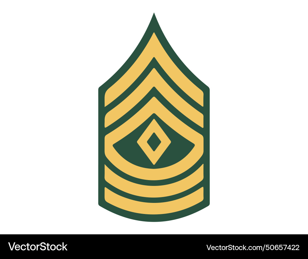 First sergeant rank badge art Royalty Free Vector Image