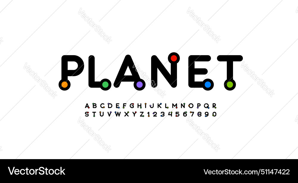 Font kids alphabet with multi-colored dots Vector Image