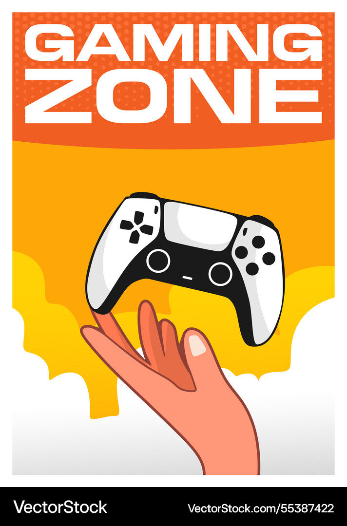 Gaming zone with modern consoles Royalty Free Vector Image