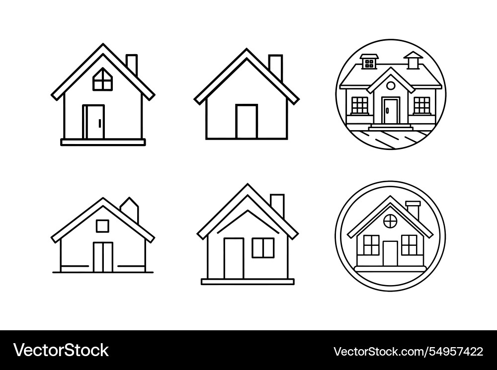 House icon line art Royalty Free Vector Image - VectorStock