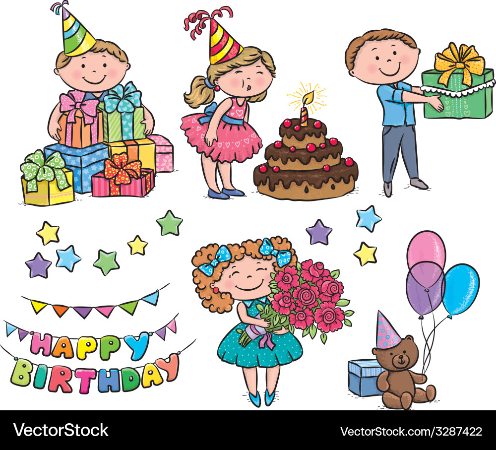 Kids Birthday Celebration Royalty Free Vector Image