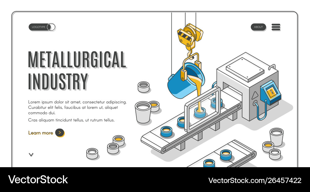 Metallurgical Industry Foundry Banner Royalty Free Vector