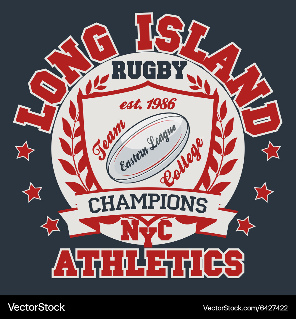 Rugby Apparel Typography Royalty Free Vector Image