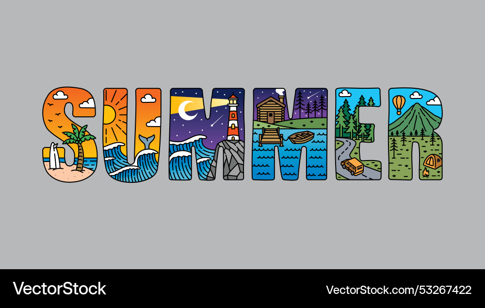 Summer typography design Royalty Free Vector Image