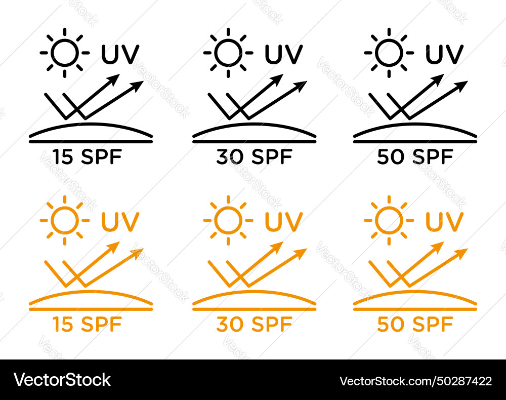 Uv spf 50 protect icon Royalty Free Vector Image