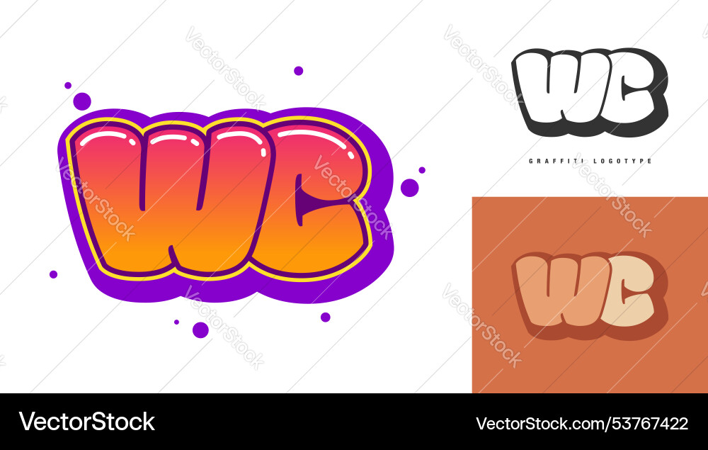 Wc logo design for festival or party initial Vector Image