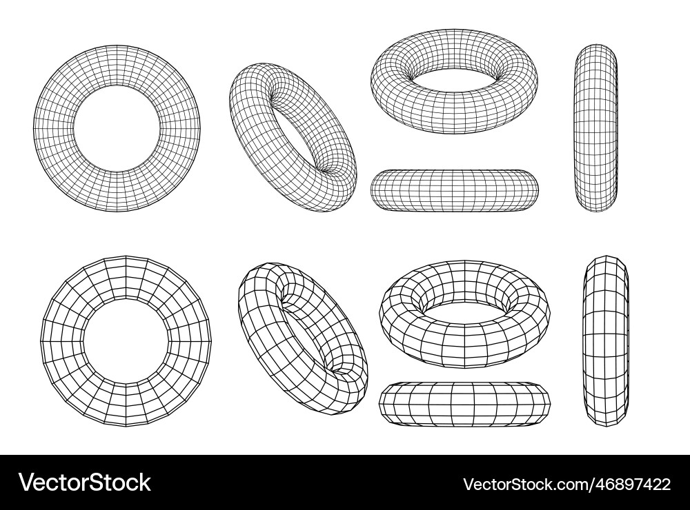 Wireframe Torus Geometry Royalty Free Vector Image