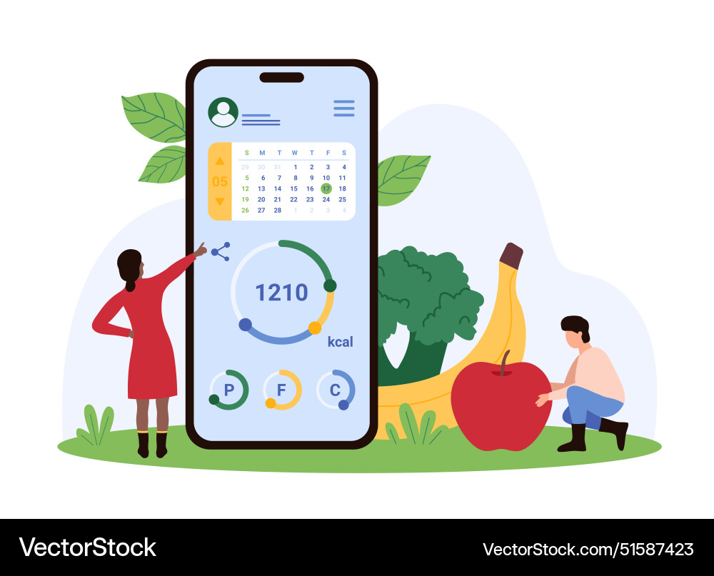Calorie counting food tracking and nutrition Vector Image