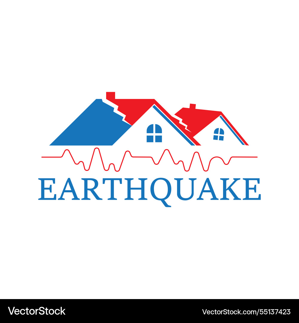 Earthquake logo icon design Royalty Free Vector Image