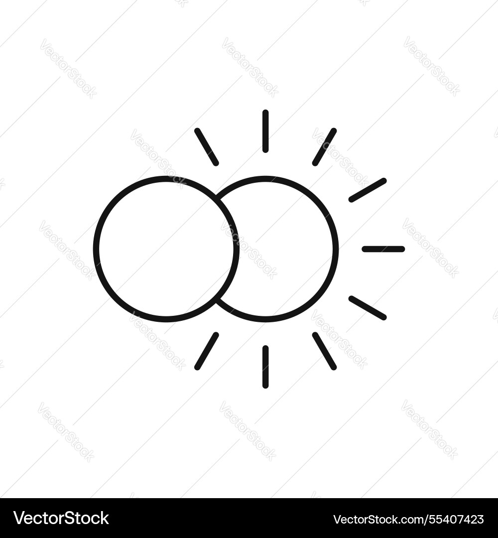 Eclipse icon simple thin line icon Royalty Free Vector Image