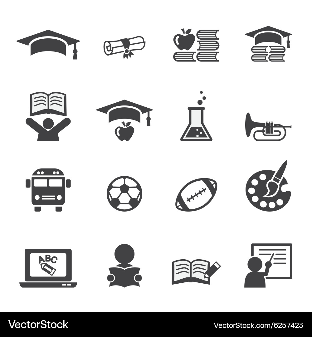 Education icon set Royalty Free Vector Image - VectorStock
