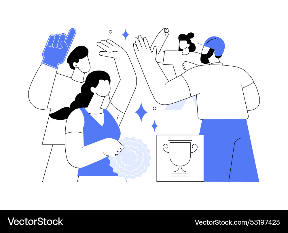 Fan support isolated cartoon Royalty Free Vector Image