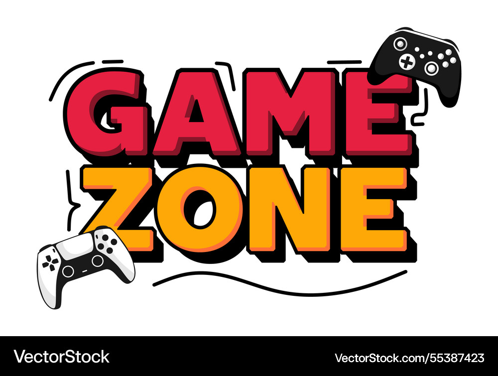Gaming zone with modern consoles Royalty Free Vector Image