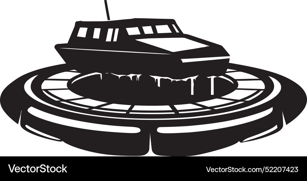 Hovercraft rescue operations saving lives on Vector Image