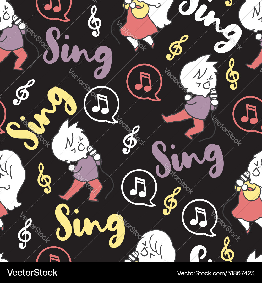 Joyful tune laughter melody singing party pattern Vector Image