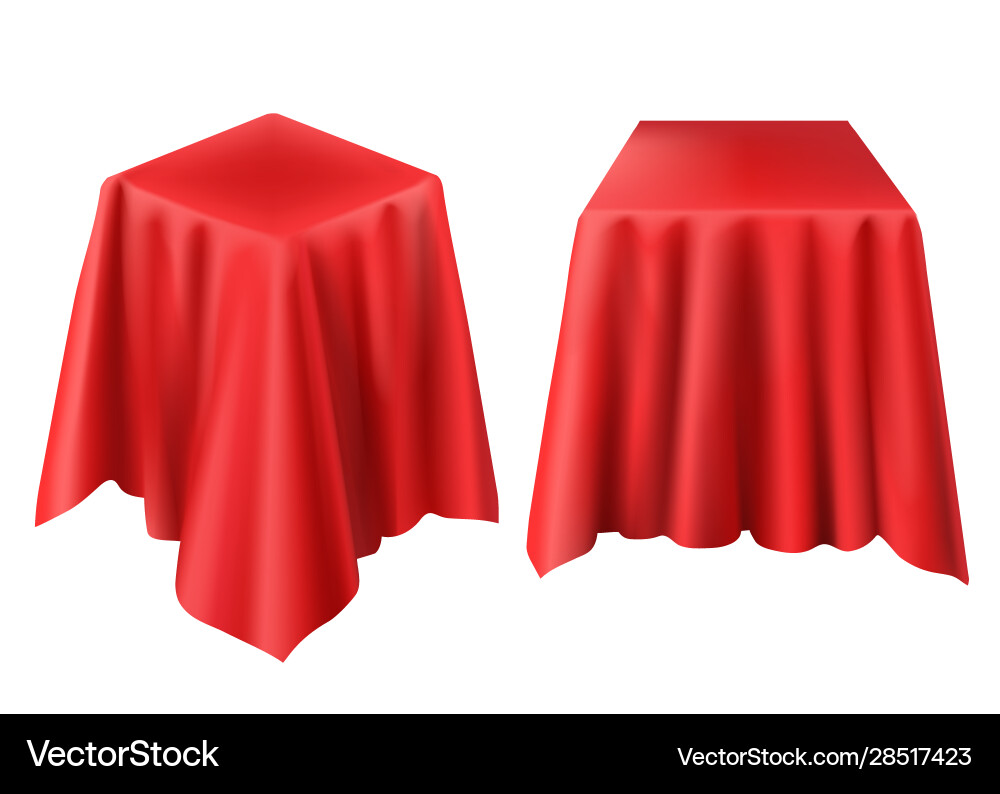 Realistic box covered with red cloth Royalty Free Vector