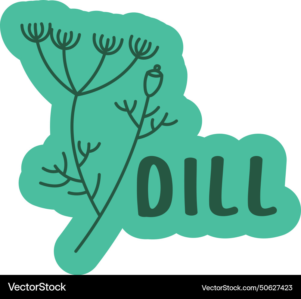 Simplistic dill herb Royalty Free Vector Image