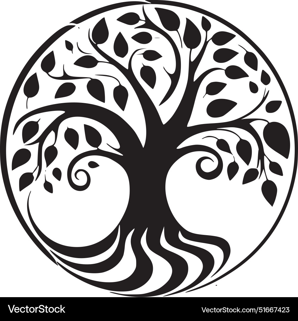 Tree of life - minimalist and flat logo Royalty Free Vector