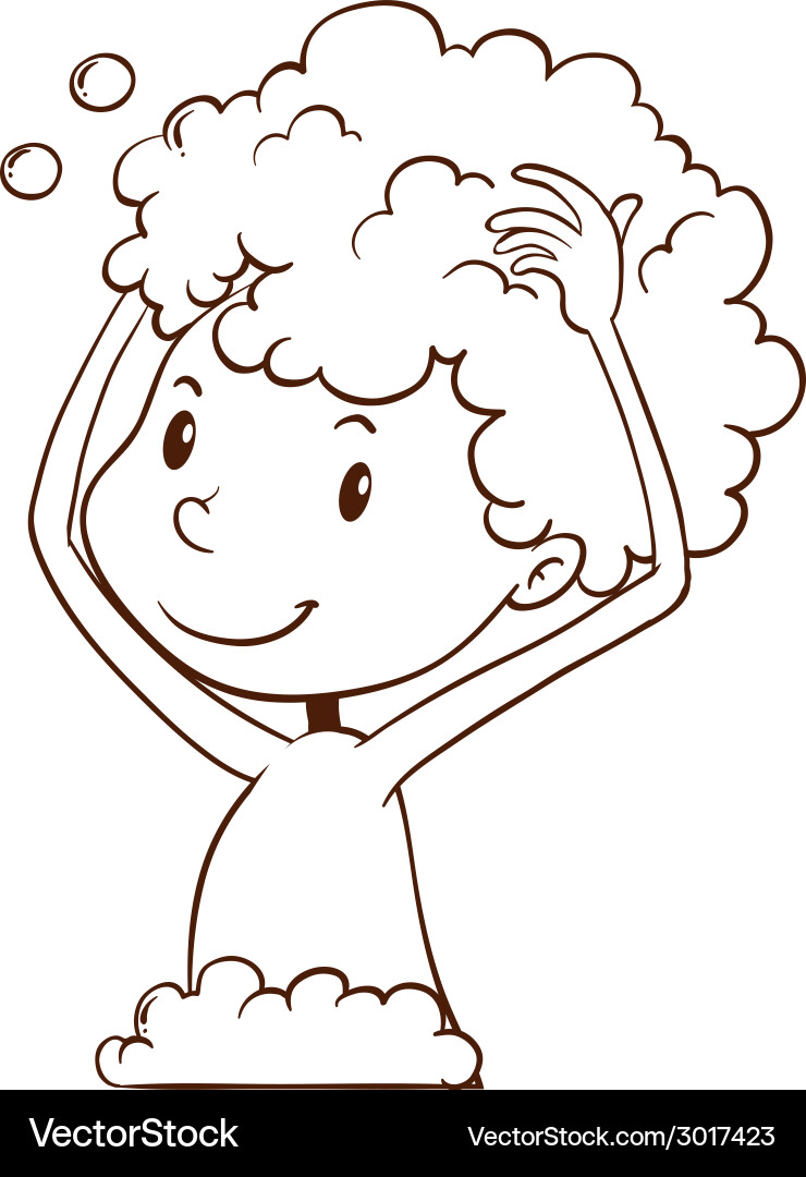 Washing hair Royalty Free Vector Image - VectorStock
