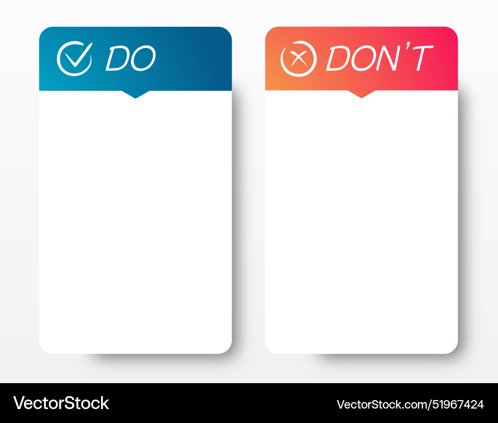 Do and dont infographic template modern Royalty Free Vector