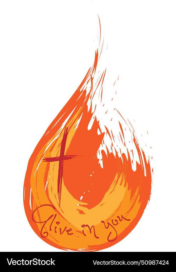 Pentecost sunday holy spirit fire Royalty Free Vector Image