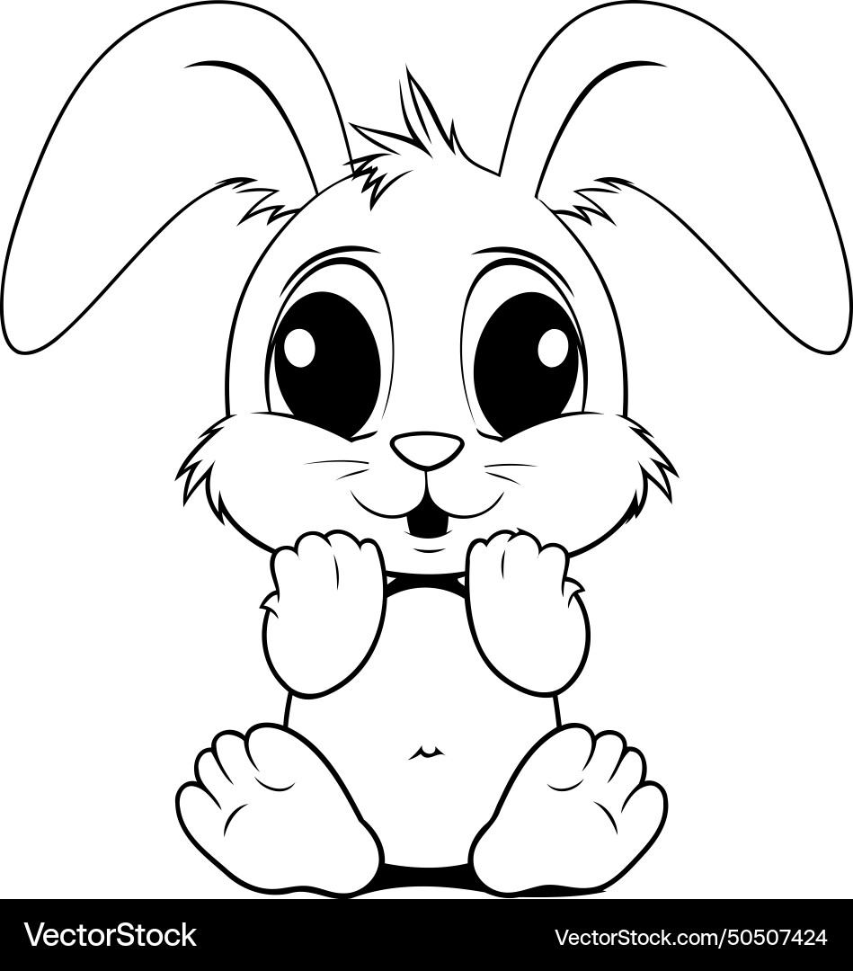 Rabbit cartoon isolated on white background Vector Image