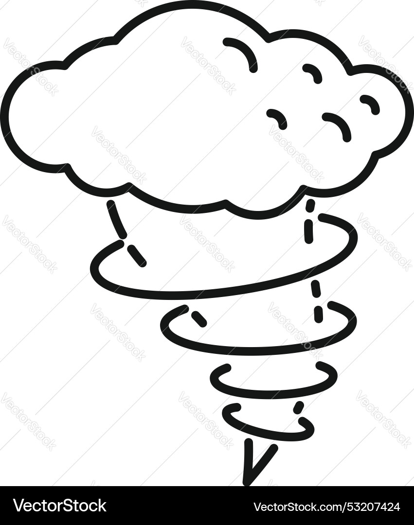 Tornado forming from cumulonimbus cloud line art Vector Image