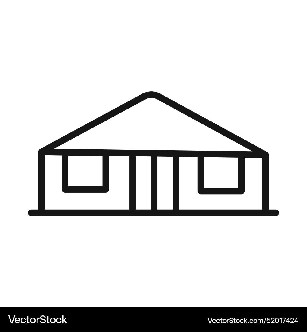 Yurt icon black line art Royalty Free Vector Image