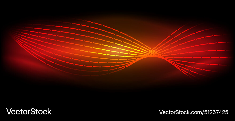 A red and yellow wave on black background Vector Image