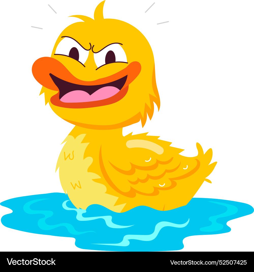 Basic rgba cute flat style sticker of quack duck i